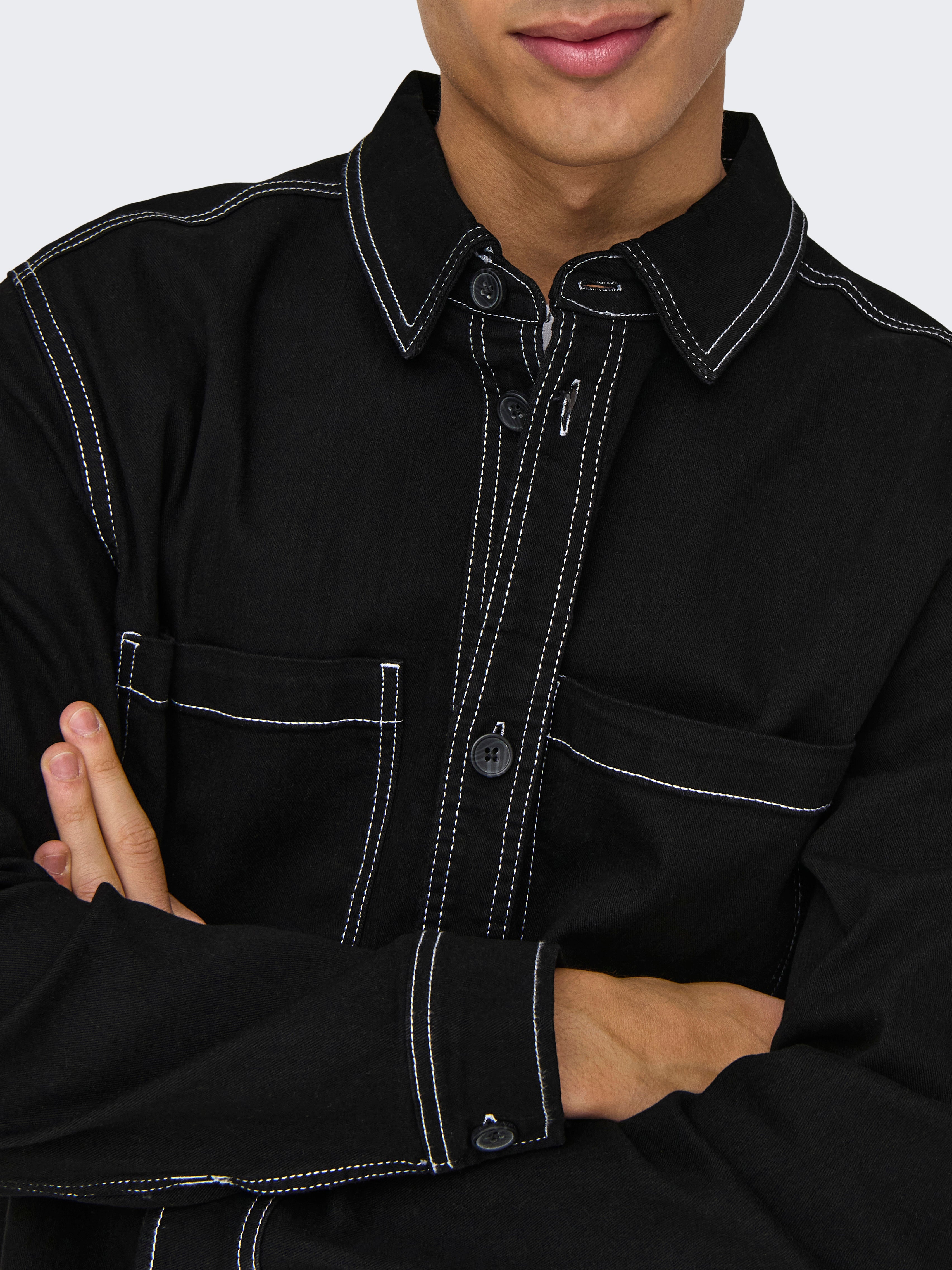 ONSDAGO Camisa chaqueta | Negro | ONLY & SONS®